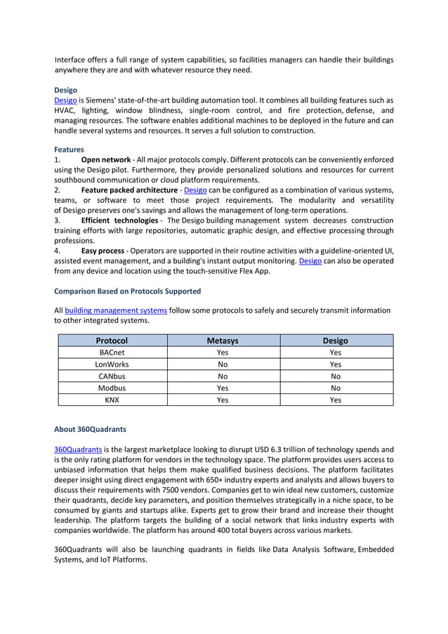 Comparing Best In Class Building Management Systems Metasys Vs Desigo Pdf Home Appliances