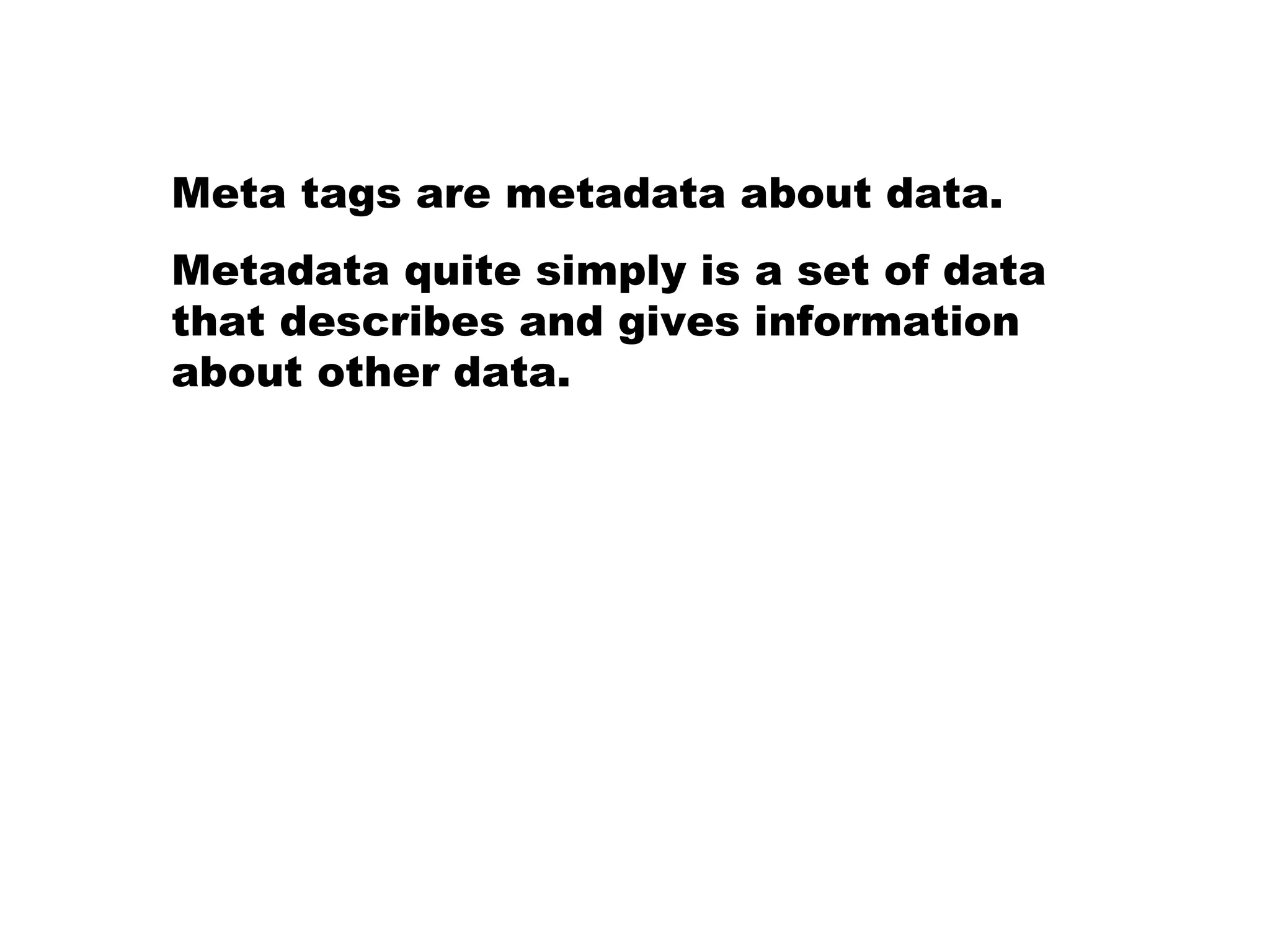 Meta tag presentation | PPT