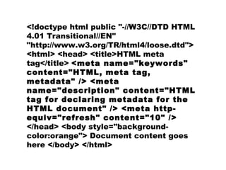 Meta tag presentation | PPT