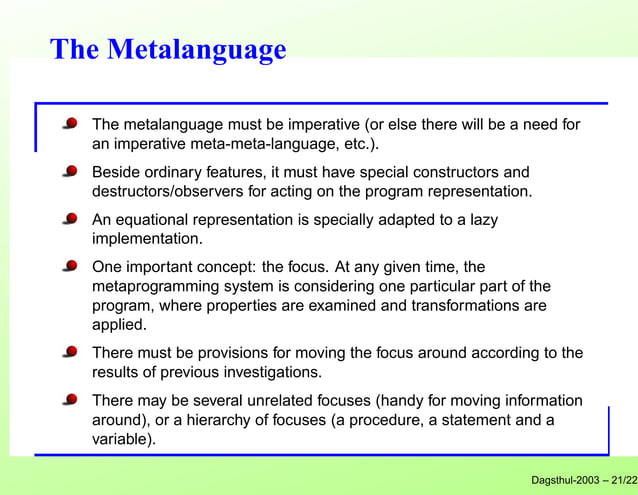 Tools for Meta-Programming | PPT