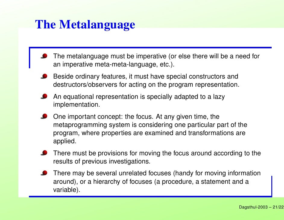 Tools for Meta-Programming
