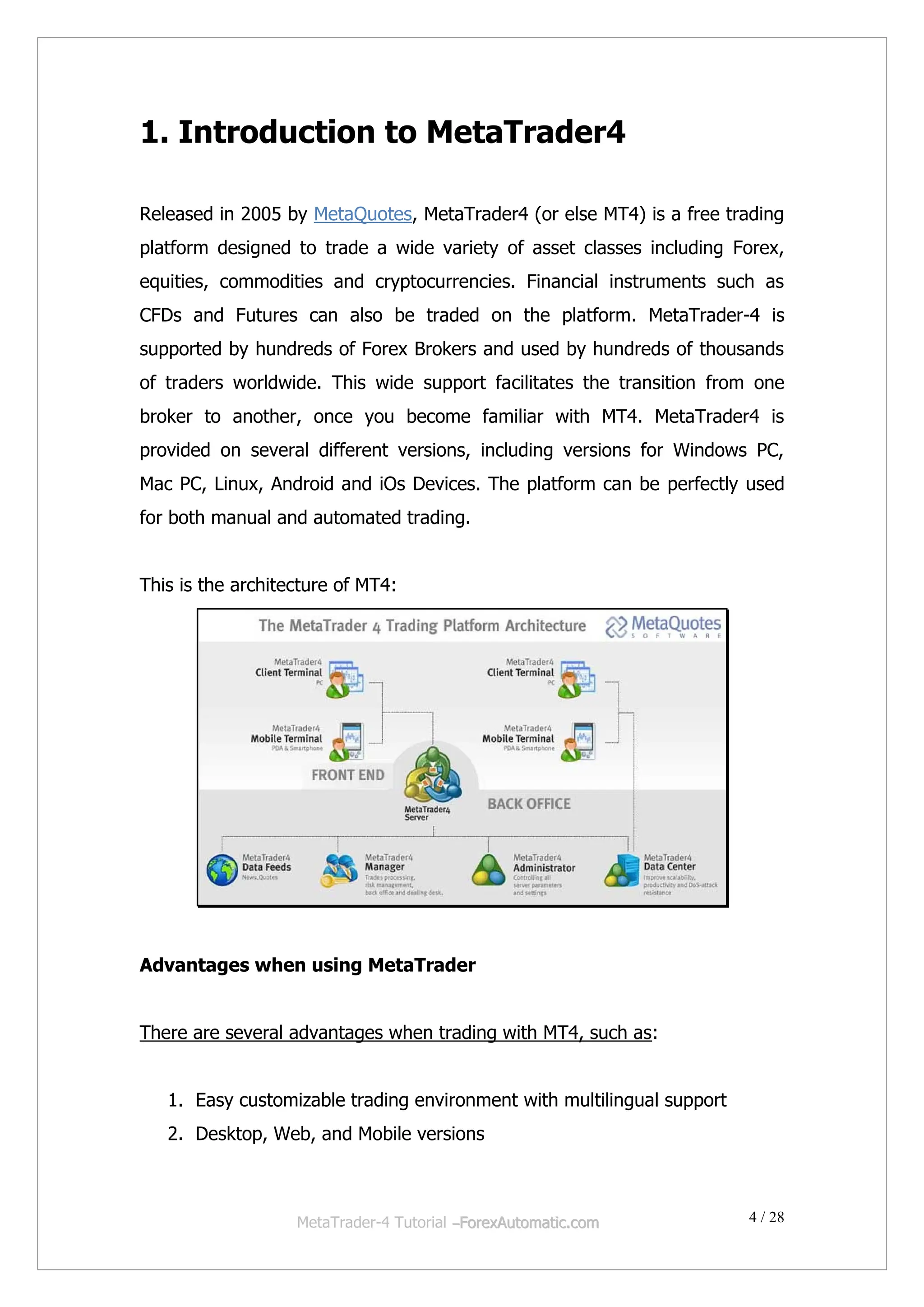 The MetaTrader-4 (MT4) Trading Tutorial -Essential Tips and Tricks for Forex and CFD Traders | PDF