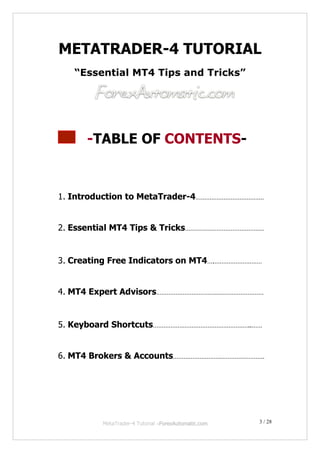 The MetaTrader-4 (MT4) Trading Tutorial -Essential Tips and Tricks for ...
