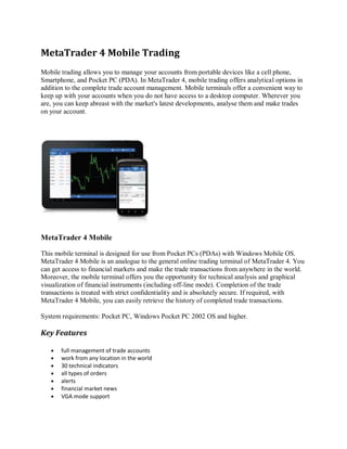 Meta trader 4 mobile trading | PDF | Smartphones | Consumer Electronics
