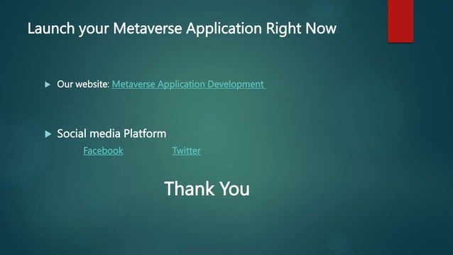 Metaverse Application Development.pptx | Computer Software and Applications | Computing