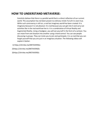 Metaverse explained | PDF