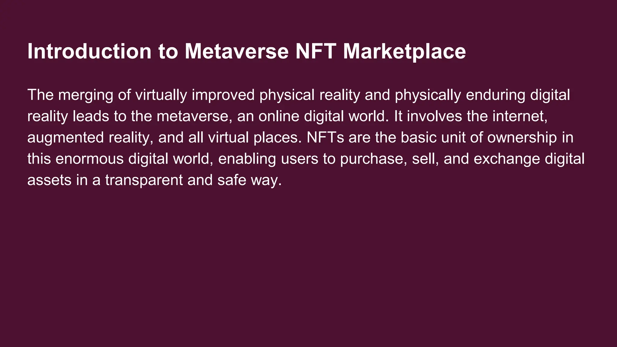 Metaverse NFT Marketplace Development_ Bridging Virtual and Real Worlds ...