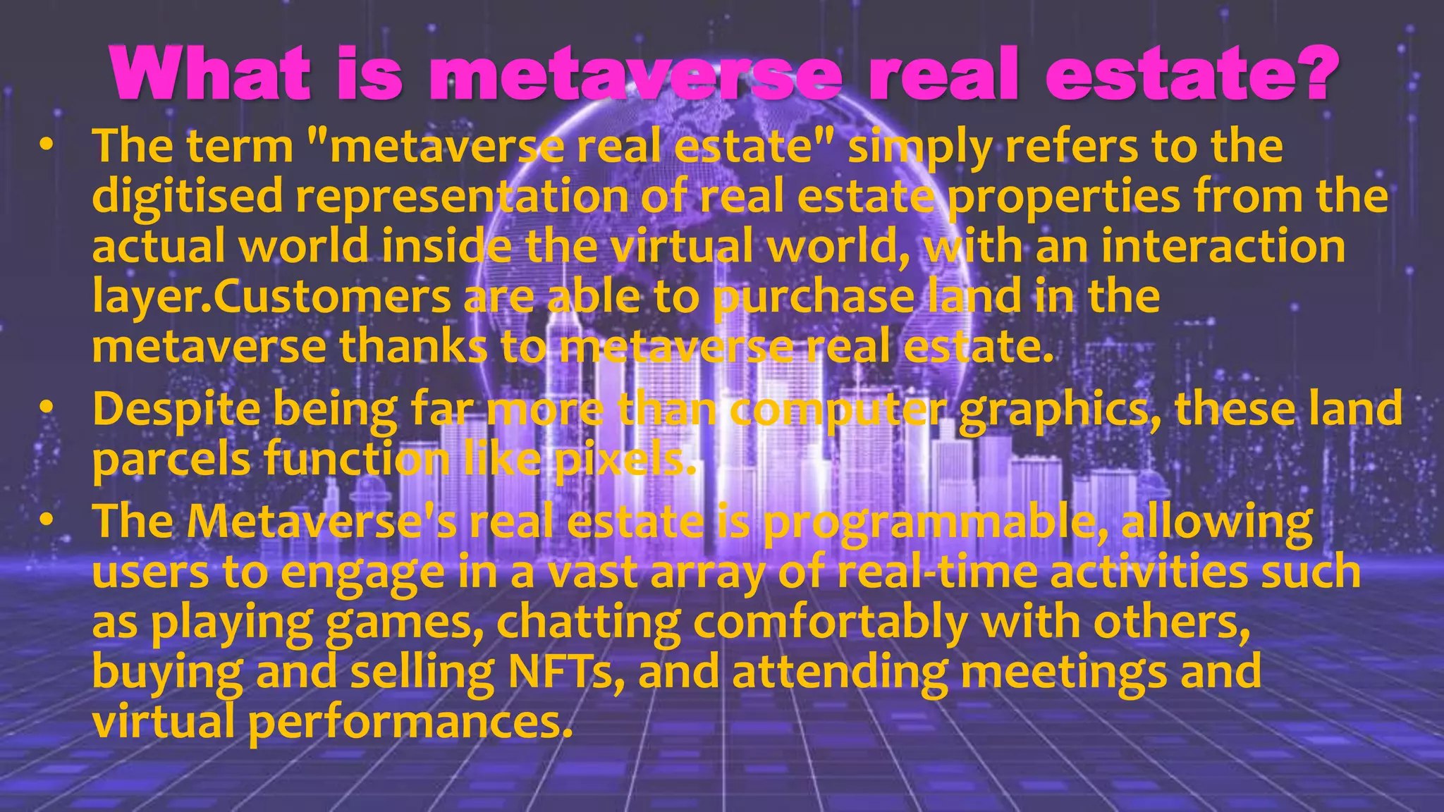 Metaverse Real Estate development | PPT