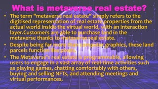 Metaverse Real Estate development | PPT