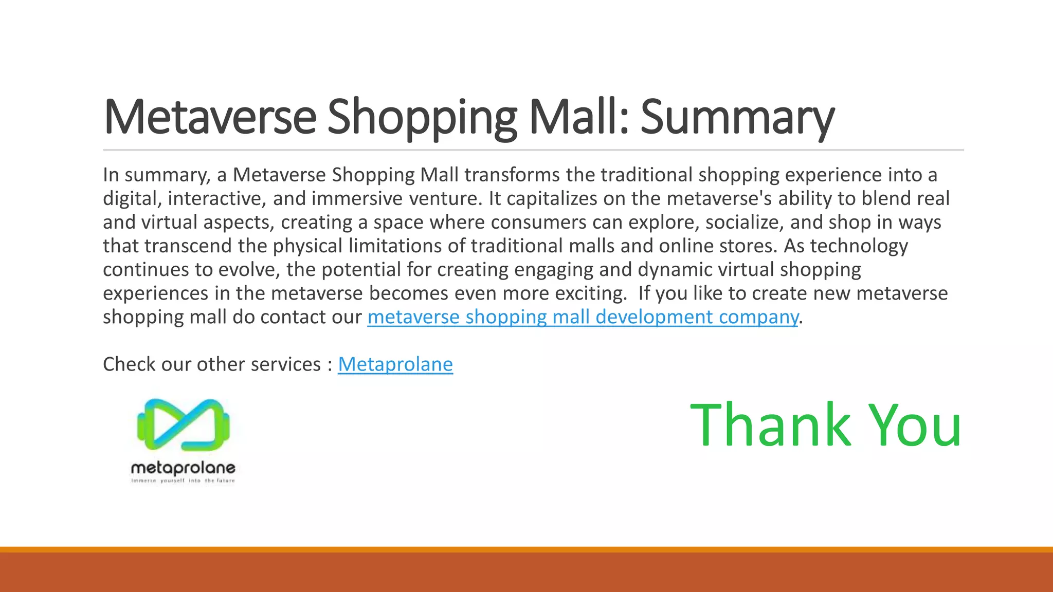 Create a Virtual Mall like Metamall | PPT