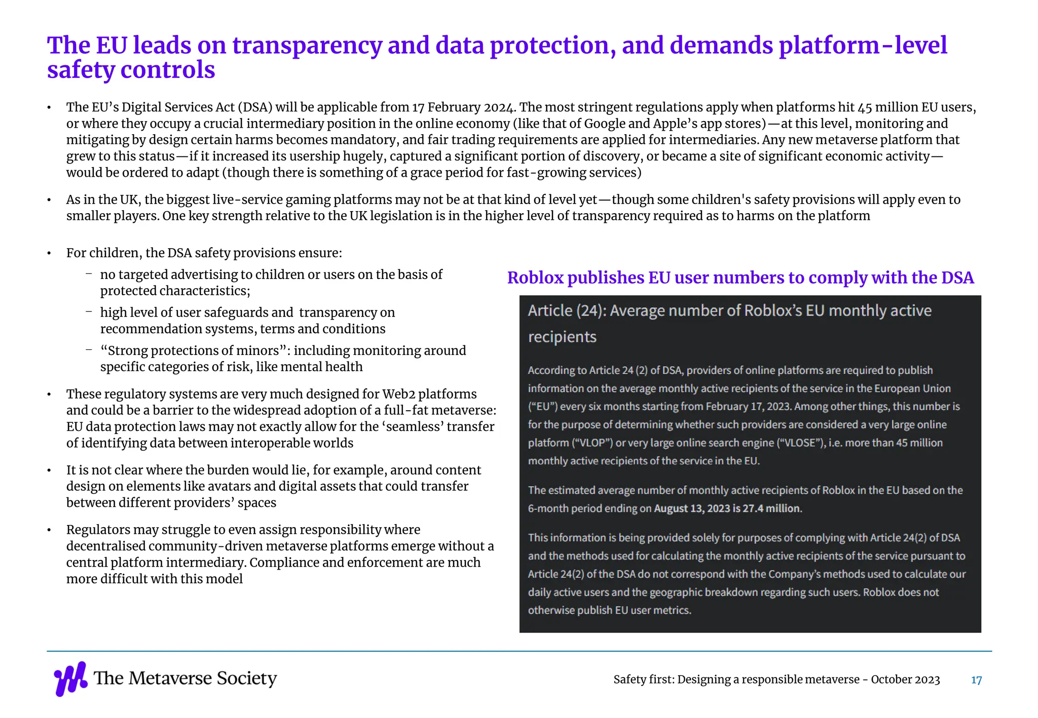 The Metaverse Society - Safety first: Designing a responsible metaverse ...