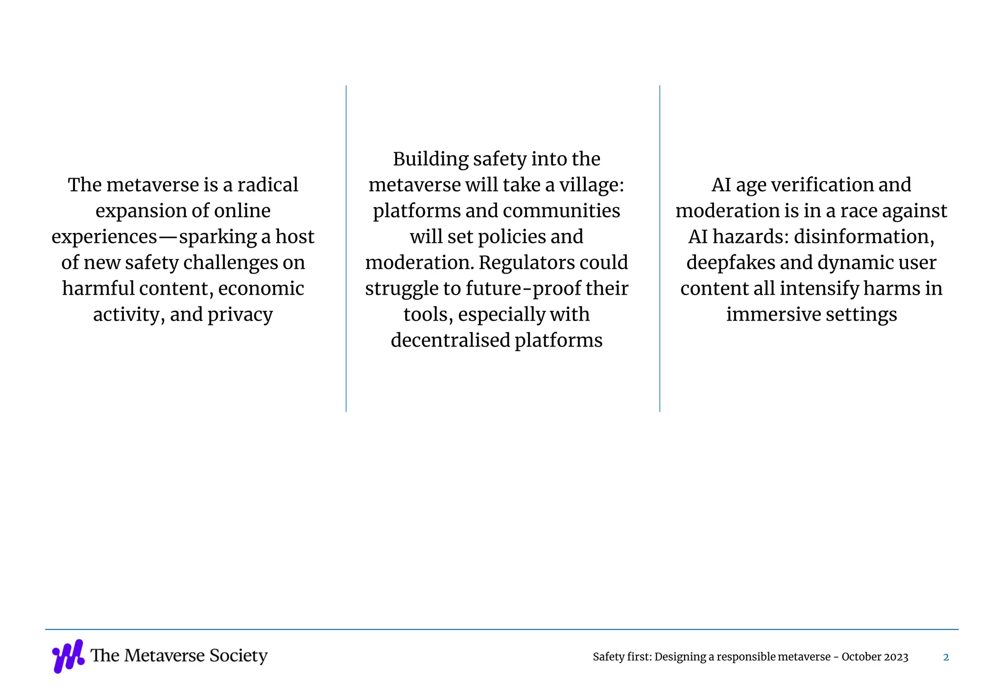 The Metaverse Society - Safety first: Designing a responsible metaverse ...