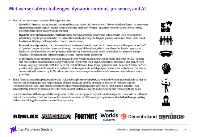 The Metaverse Society - Safety first: Designing a responsible metaverse | PPT
