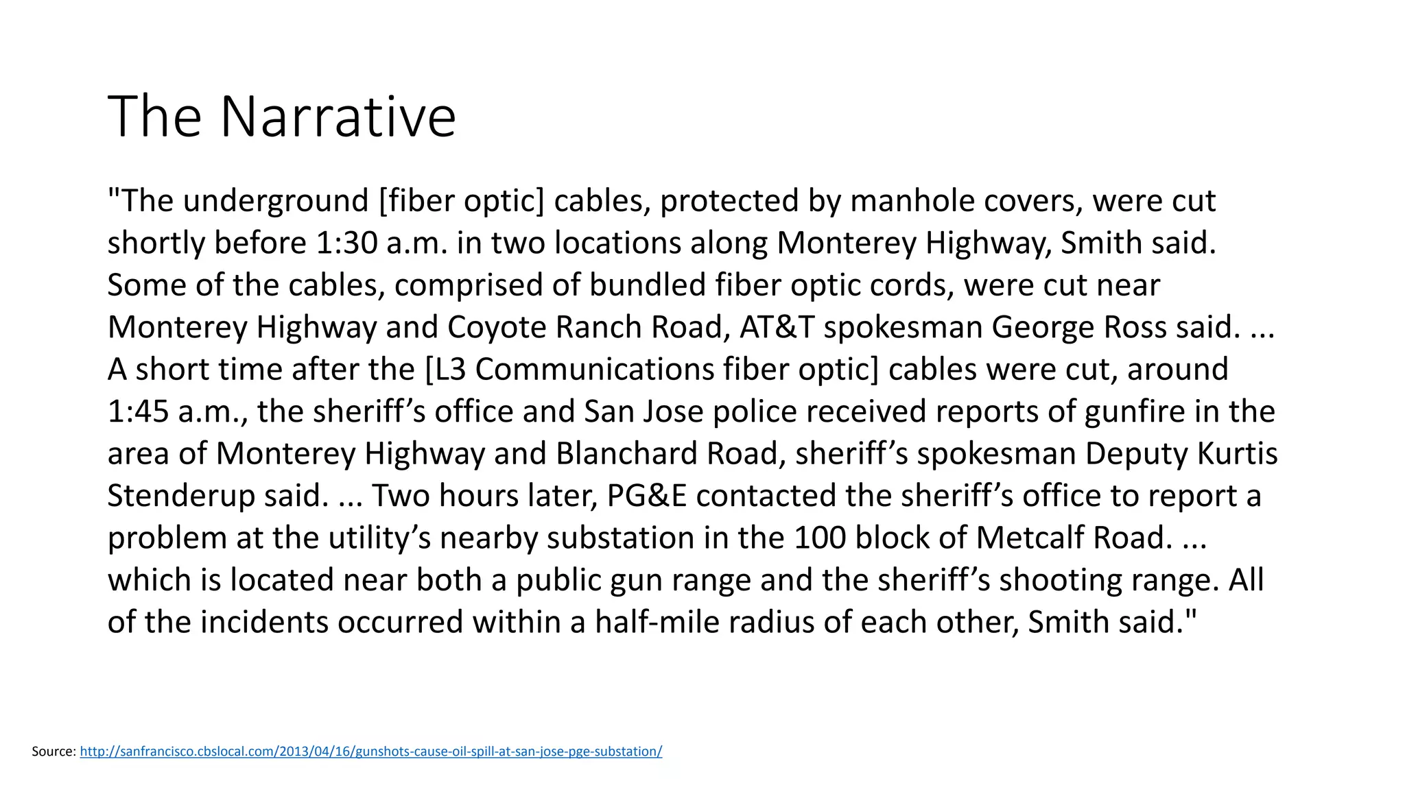 Metcalf substation incident : the disappearing elephant | PPTX
