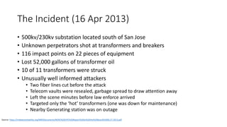 Metcalf substation incident : the disappearing elephant | PPT