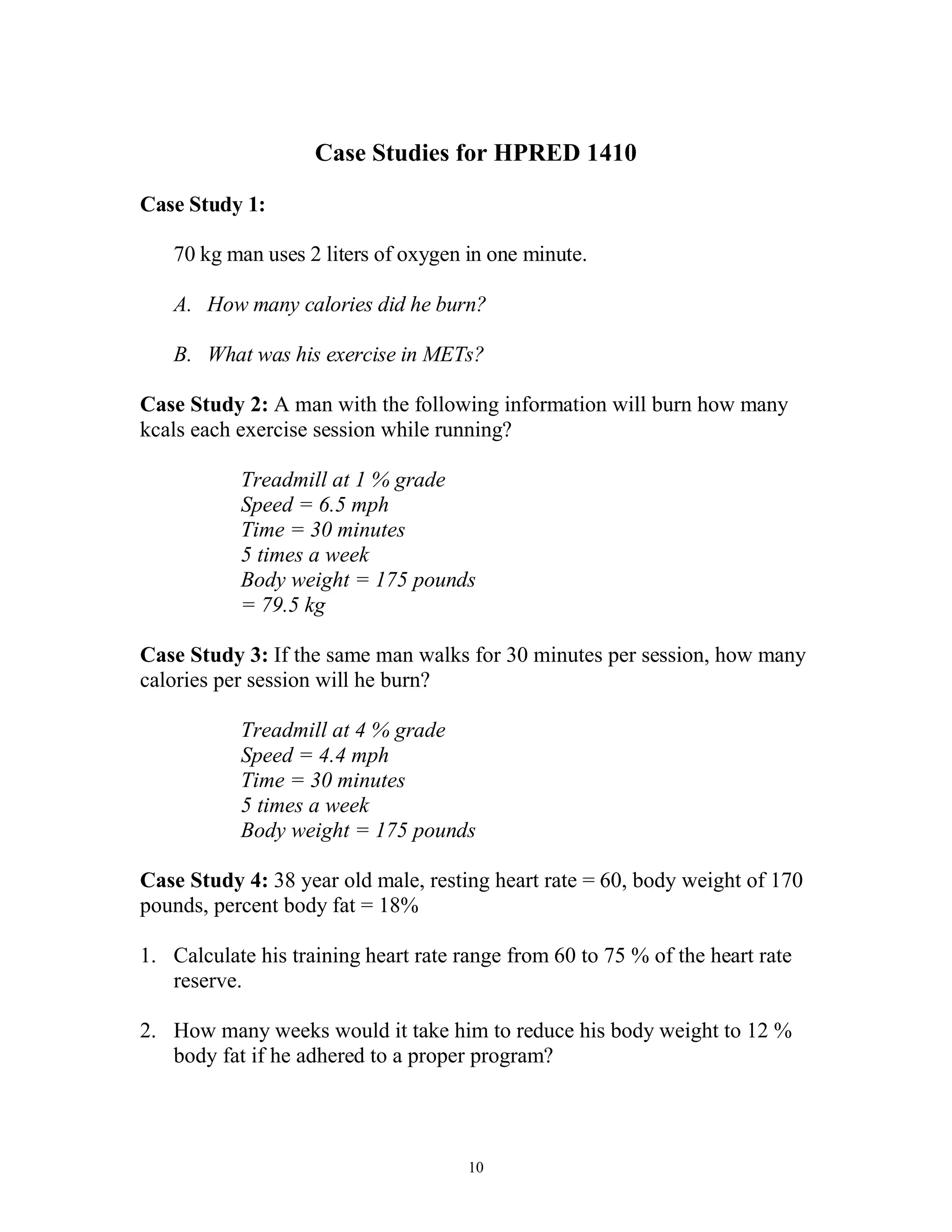 ACSM Metabolic Equations | PDF