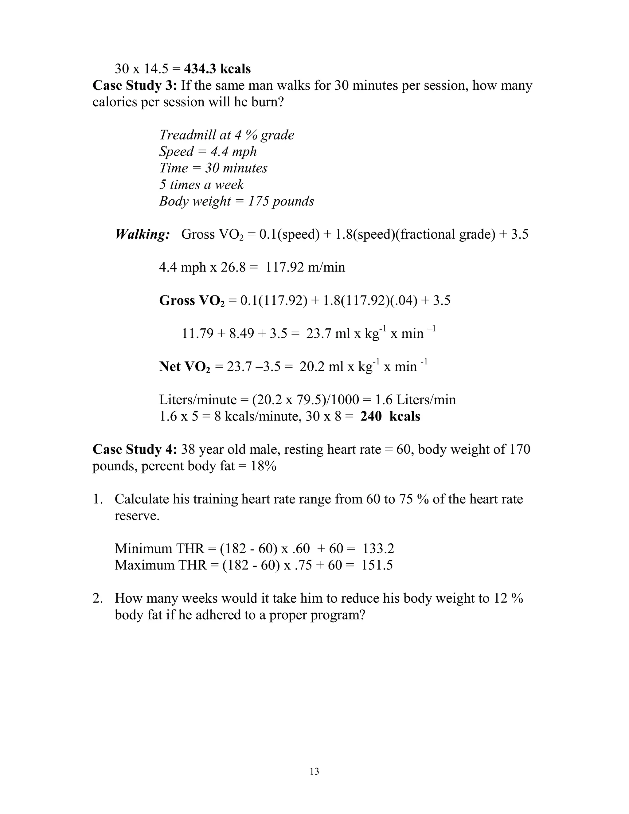ACSM Metabolic Equations | PDF