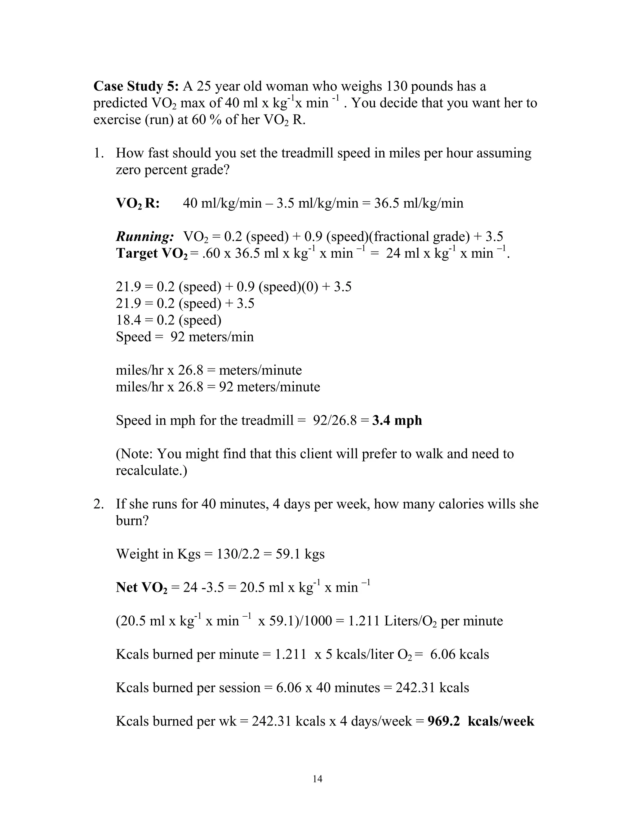 ACSM Metabolic Equations | PDF