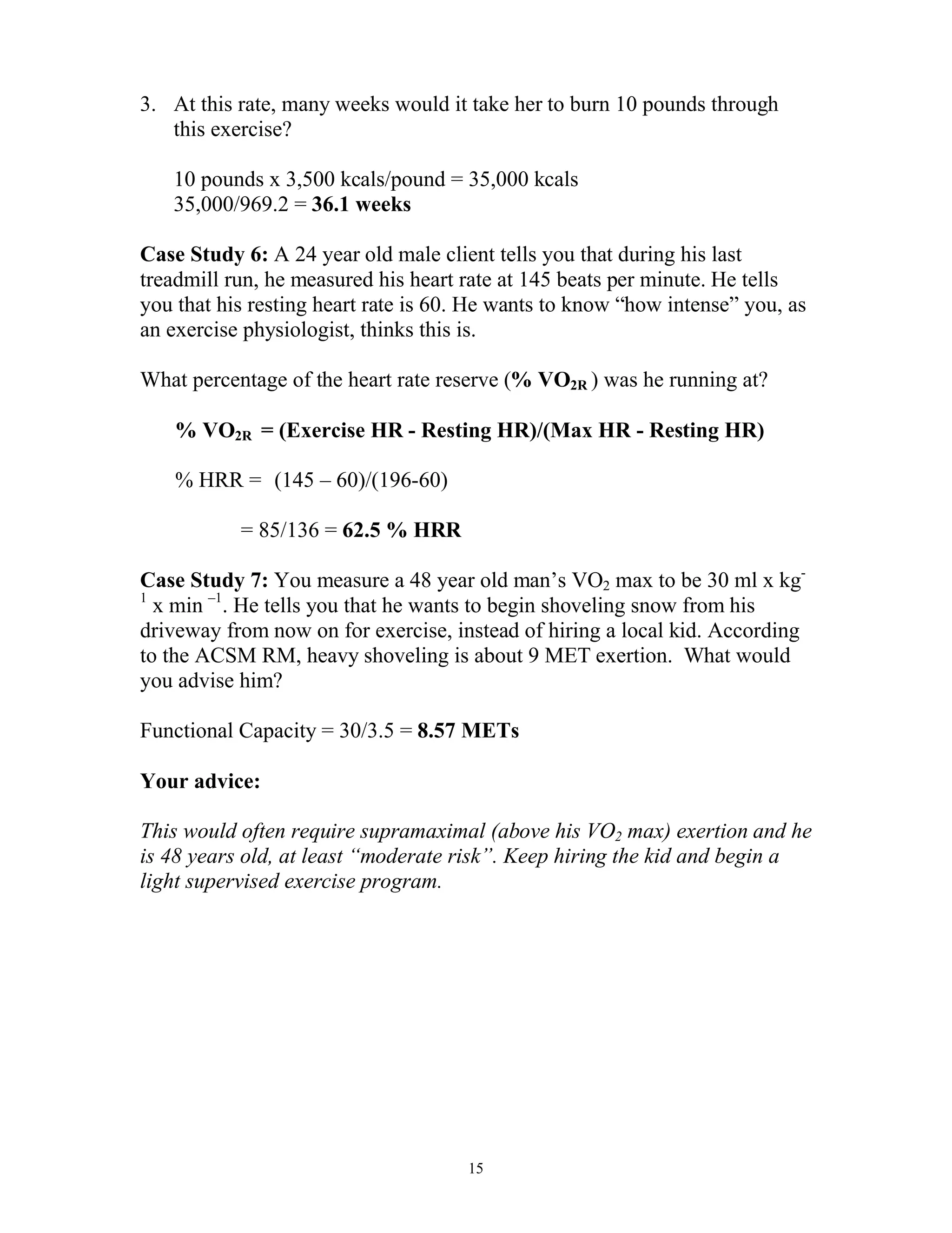 ACSM Metabolic Equations | PDF