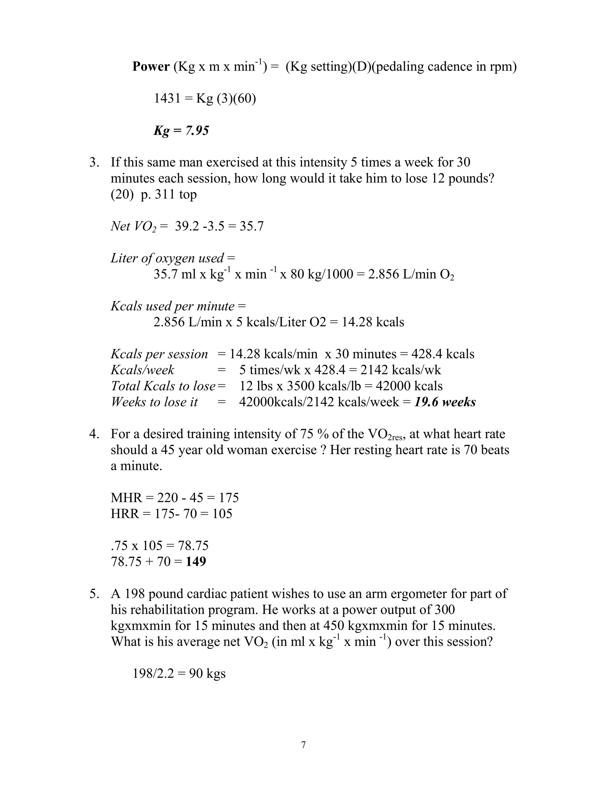 ACSM Metabolic Equations | PDF