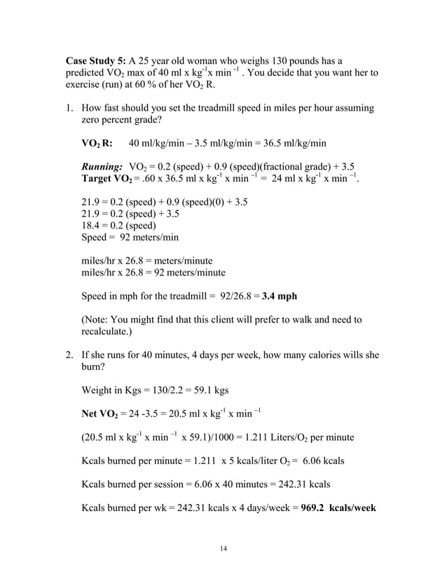 ACSM Metabolic Equations | PDF