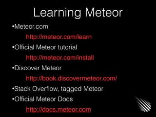 Intro to Meteor [Deprecated] | PDF | Web Development | Internet