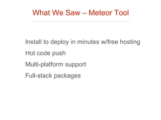 Meteor intro- ktmjs | PPTX | Computing | Technology & Computing