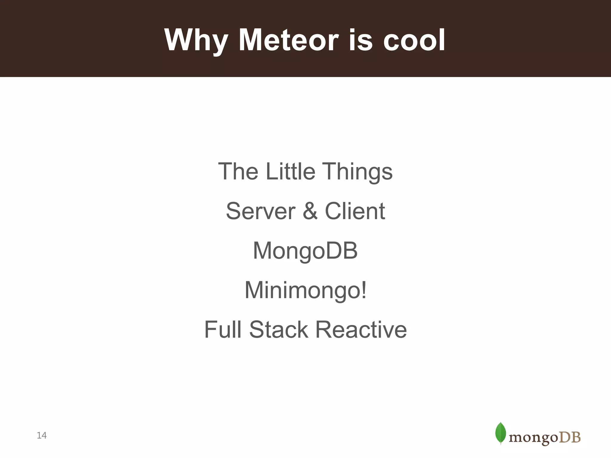 The Next Generation Software Stack: Meteor | PPT