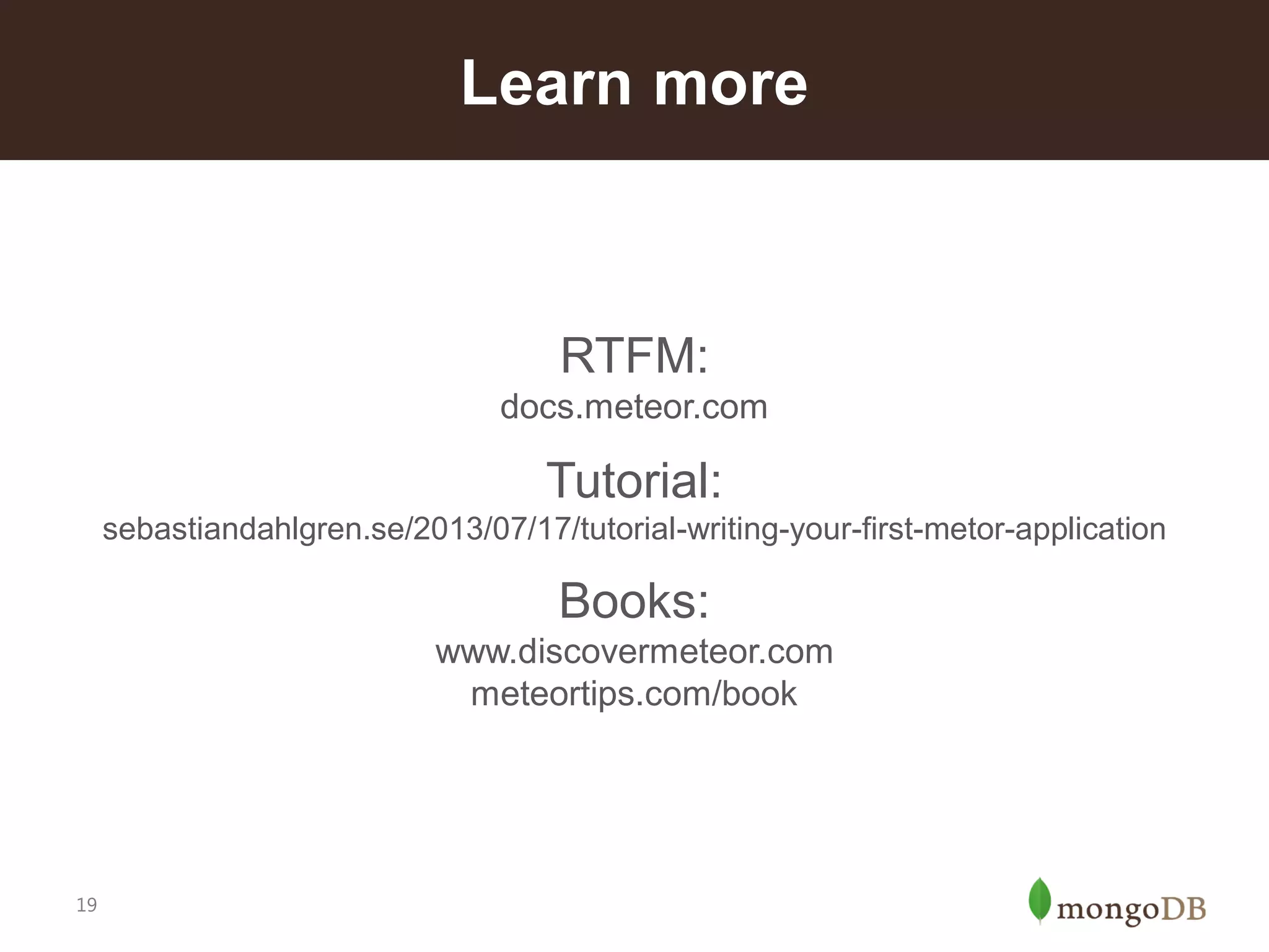 The Next Generation Software Stack: Meteor | PPT