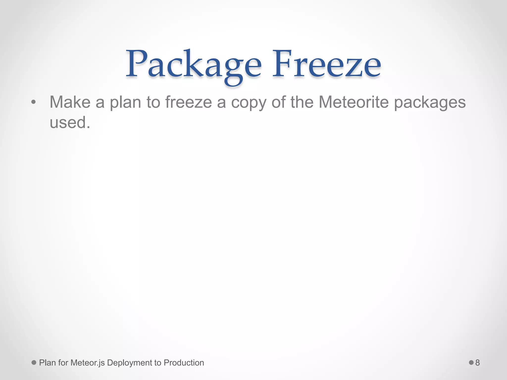 Meteor Deployment Planning | PPT | Free download