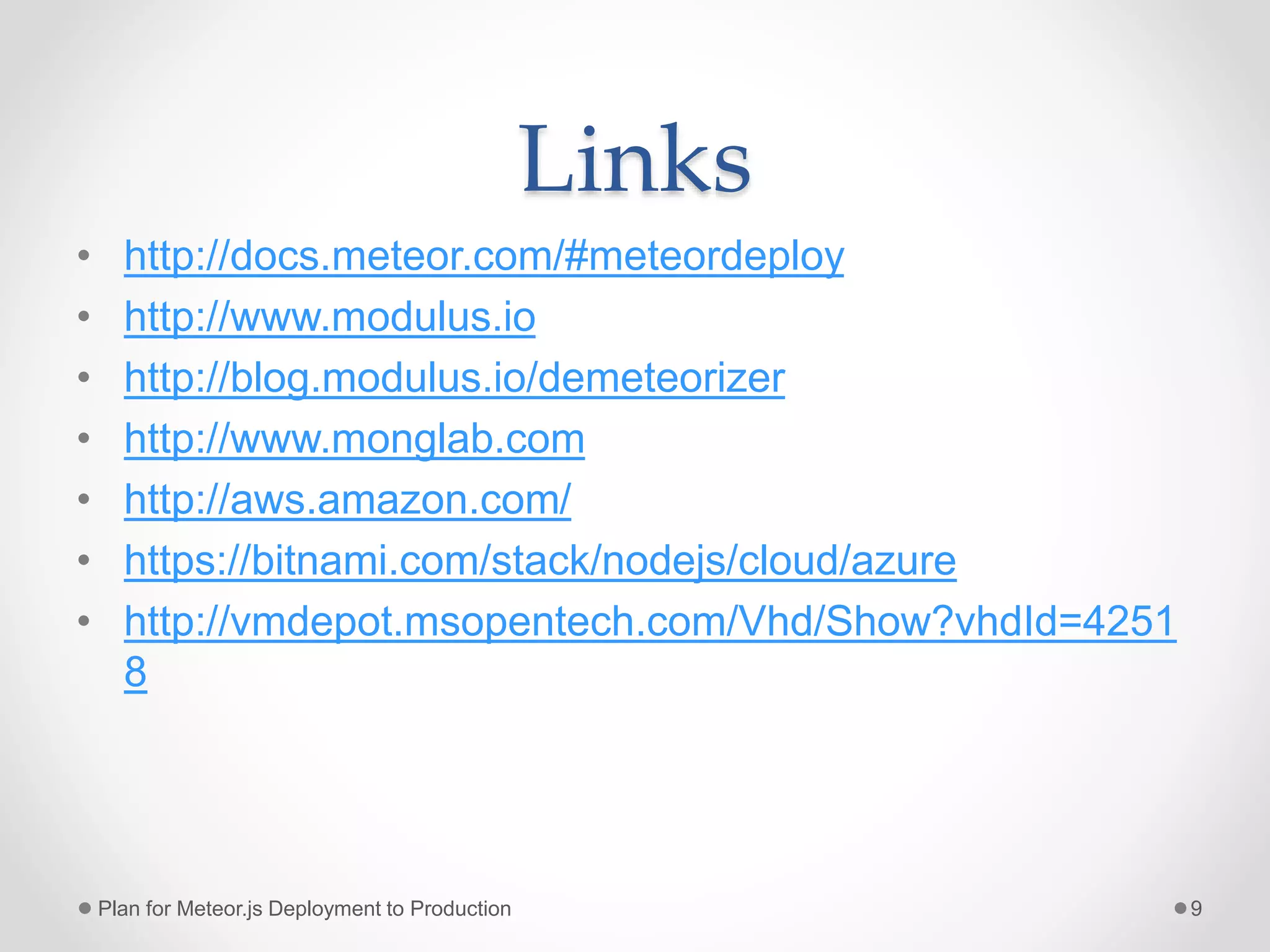Meteor Deployment Planning | PPT | Free download