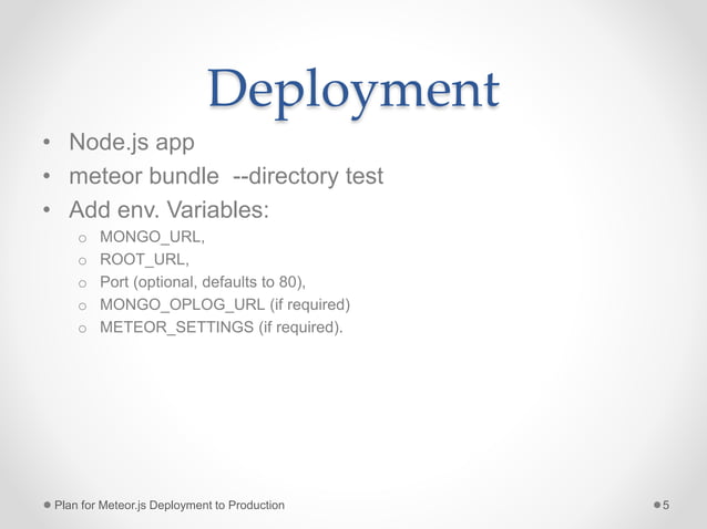 Meteor Deployment Planning | PPT