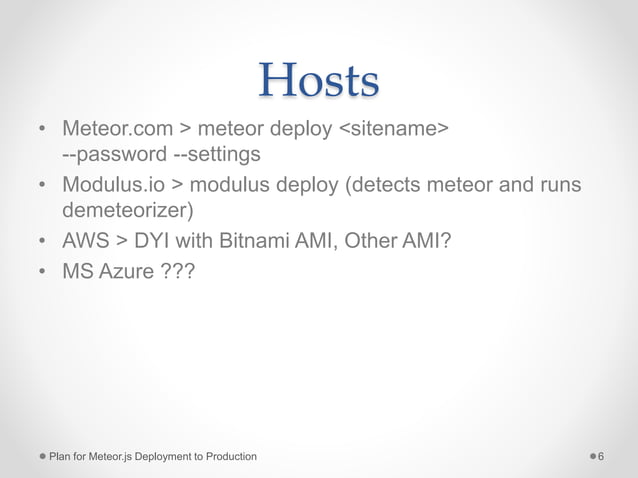 Meteor Deployment Planning | PPT | Free download