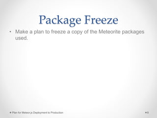 Meteor Deployment Planning | PPT | Free download