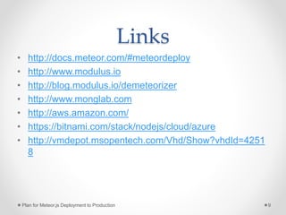 Meteor Deployment Planning | PPT | Free Download
