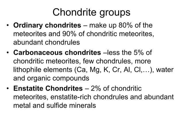 Meteorites Lecture Introduction Types Meteor Ppt