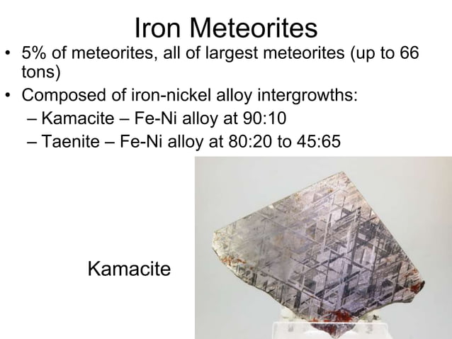 Meteorites Lecture Introduction Types Meteor Ppt