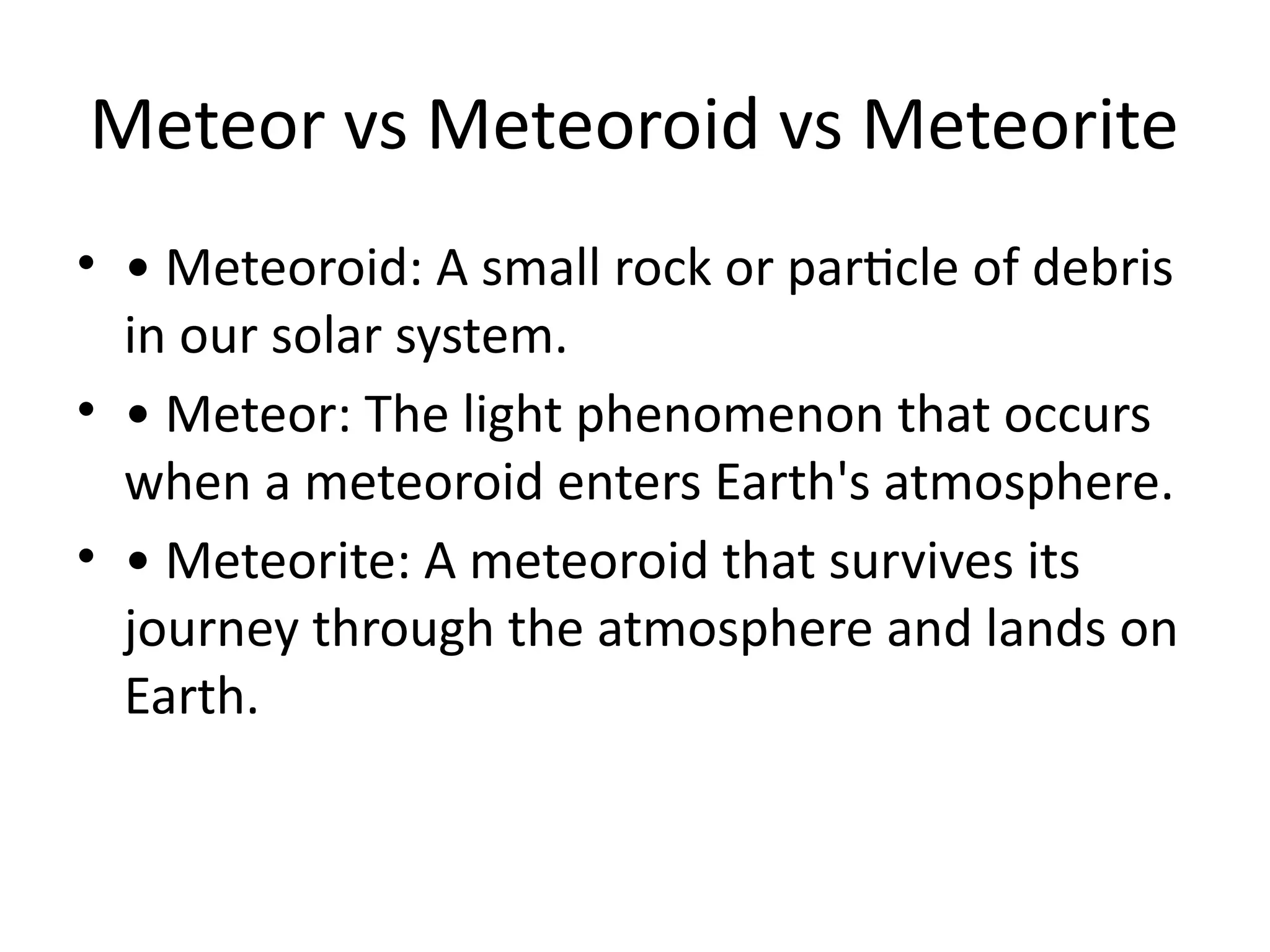 Meteorites_Presentation.pptx geology students | PPTX