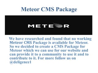 Meteor js App Development | PPT