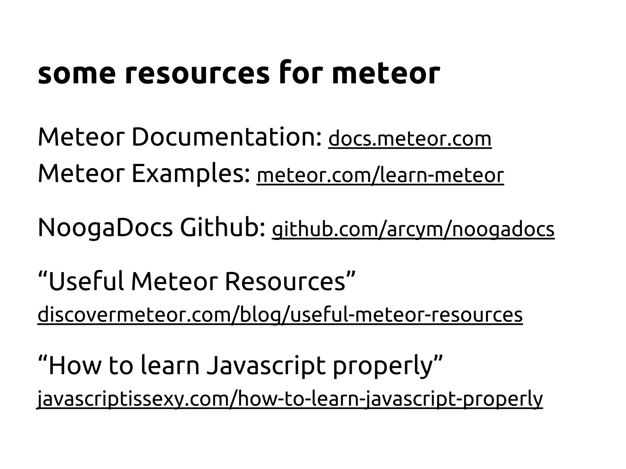 Introduction to Meteor at ChaDev Lunch | PPT