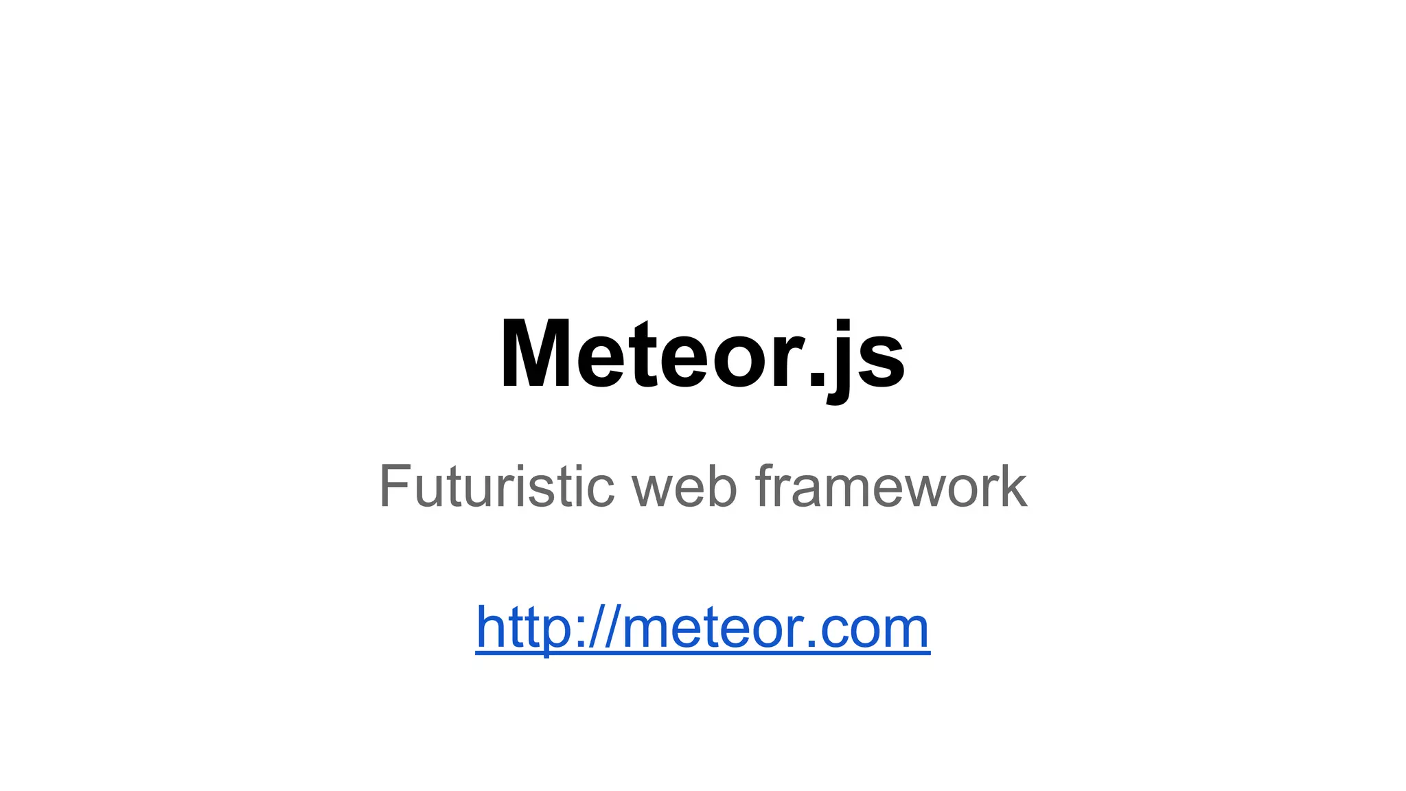 Meteorjs - Futuristic web framework | PDF