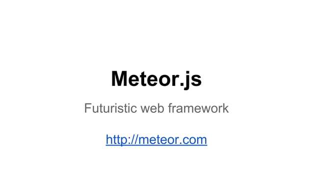 Meteorjs - Futuristic web framework | PDF