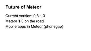 Meteorjs - Futuristic web framework | PDF