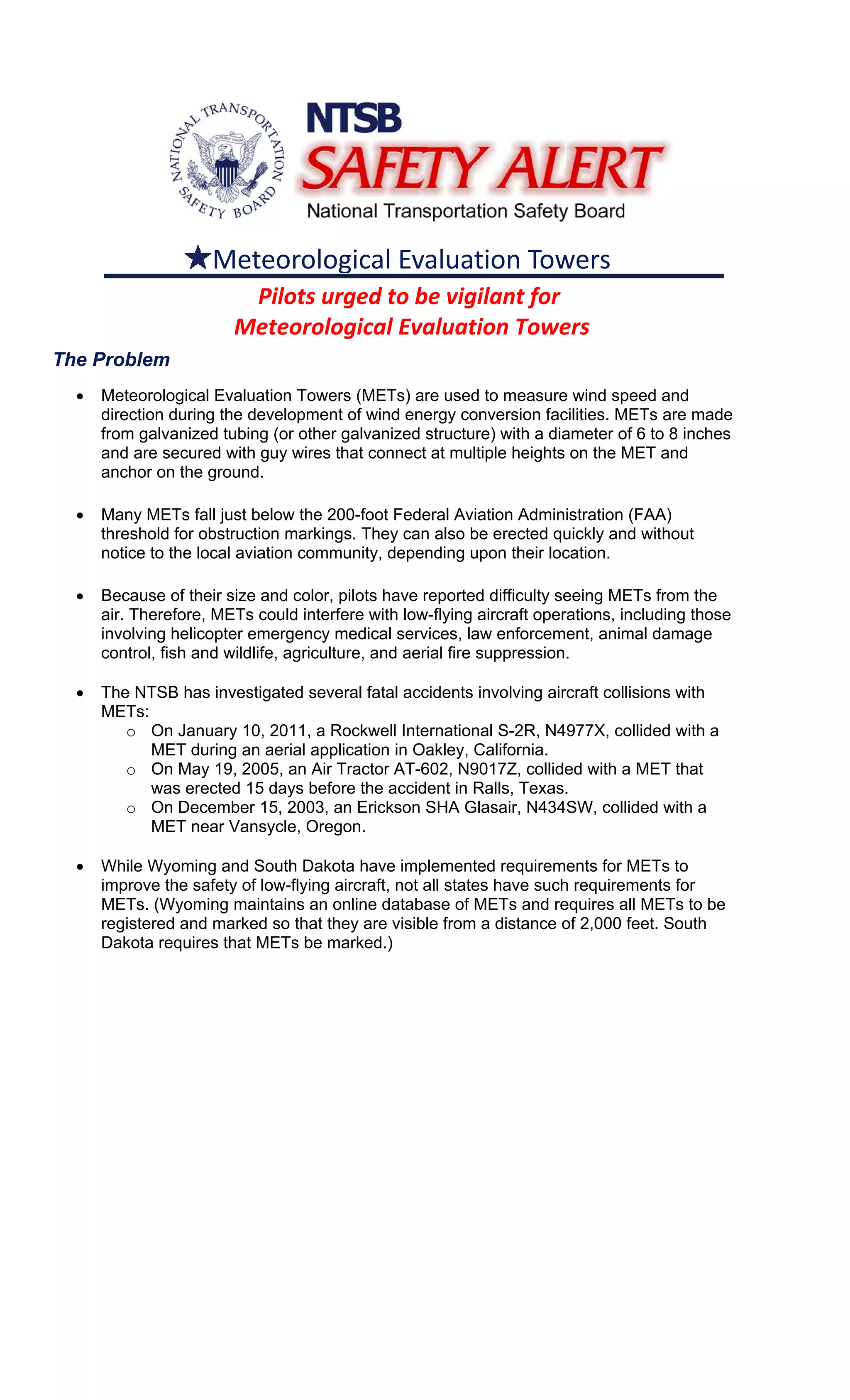 Meteorological Evaluation Towers | PDF