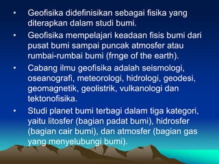 METEOROLOGI DAN GEOFISIKA dalam pembelajaran | PPT