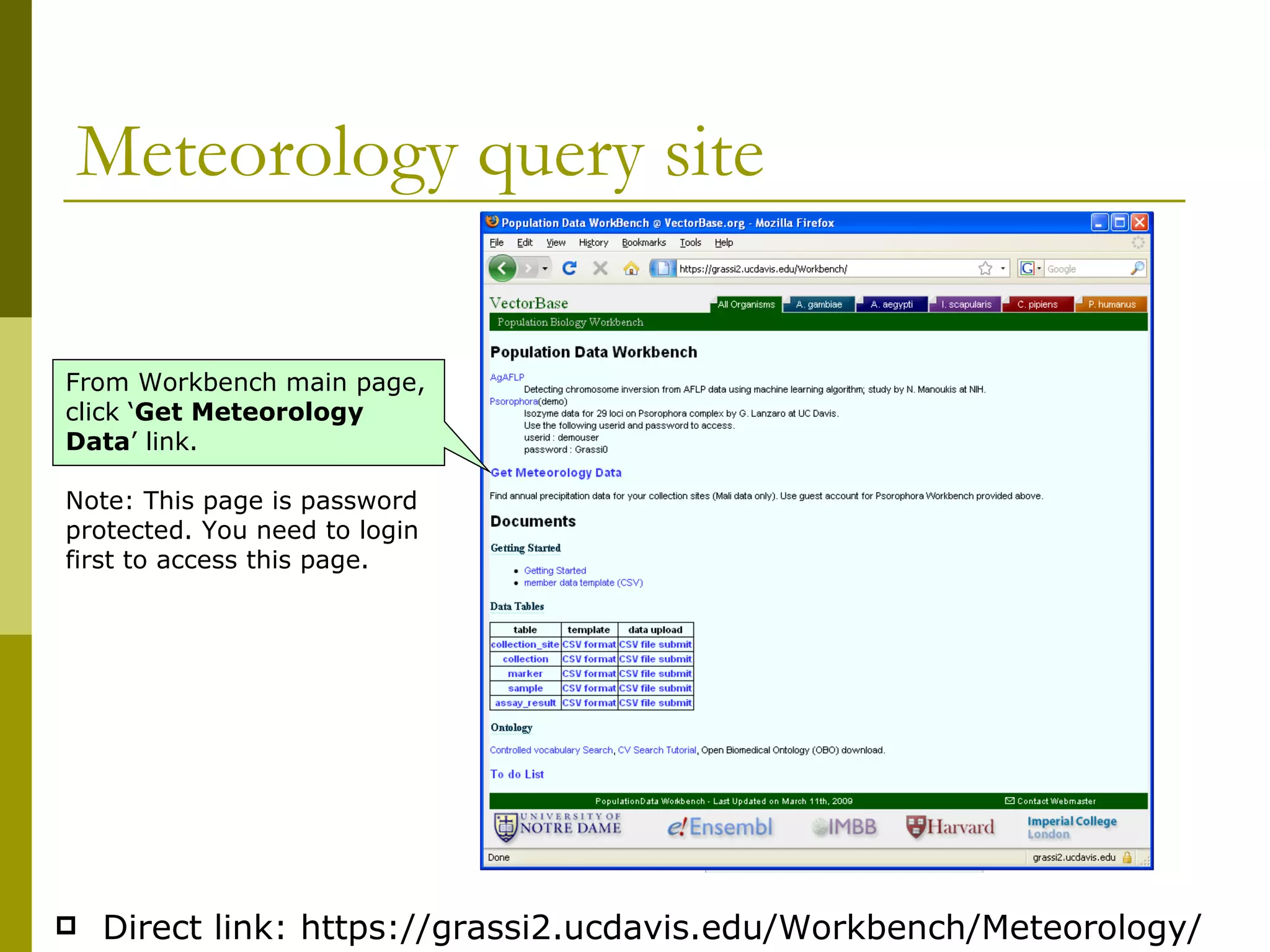 Population Data Workbench - Meteorology Data Query | PPT