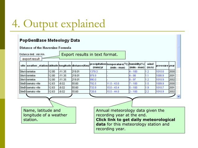 Population Data Workbench - Meteorology Data Query | PPT