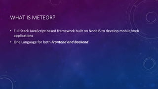 MeteorJS Session | PPT