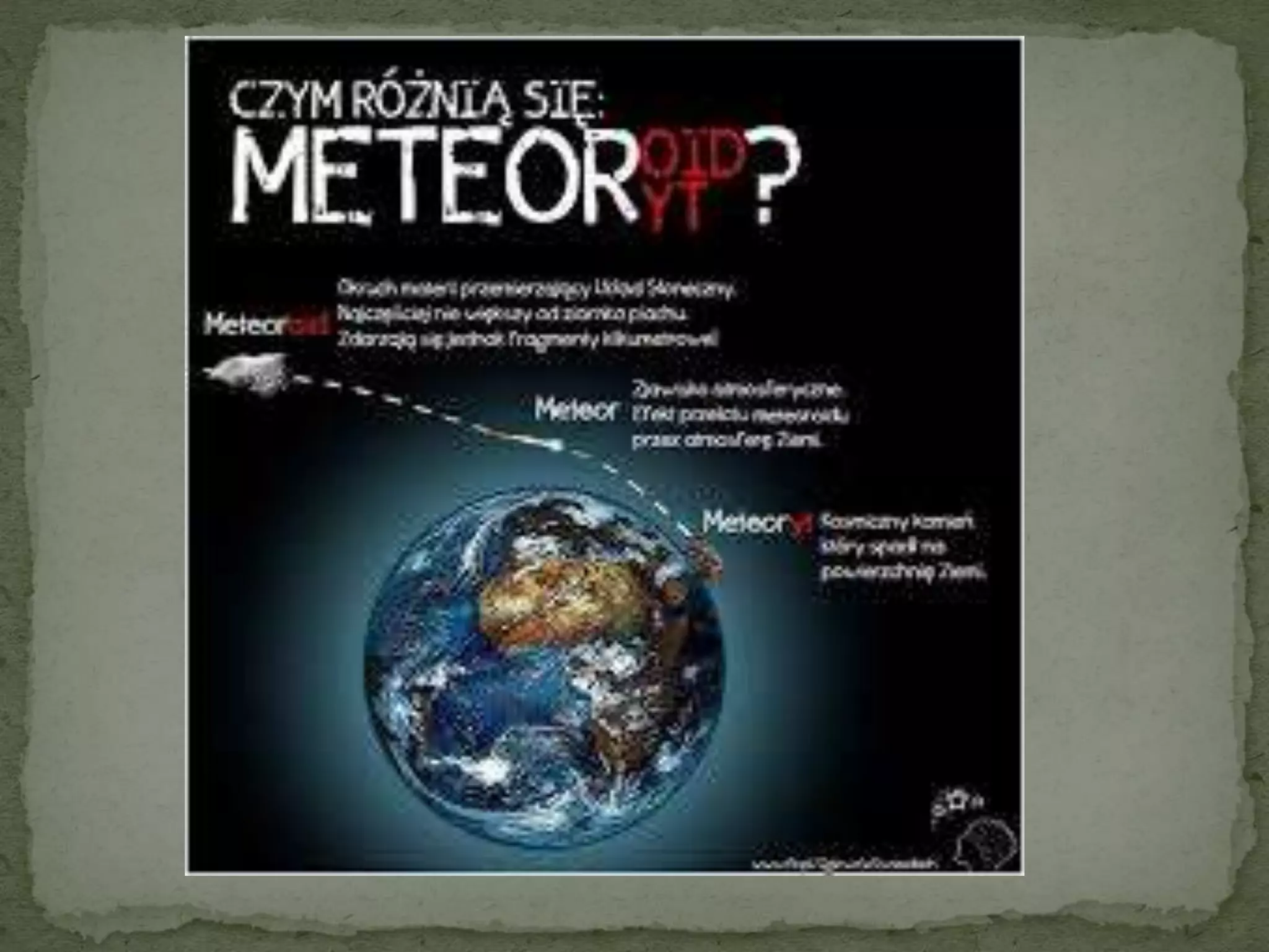 Meteory, meteoroidy, meteoryty | PPTX