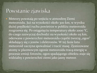 Meteory, meteoroidy, meteoryty | PPTX